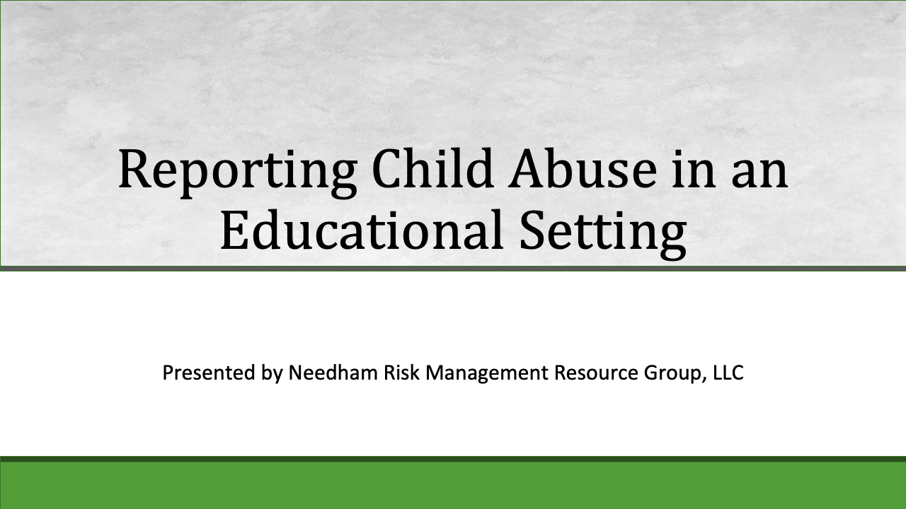 Reporting Child Abuse in an Educational Setting
